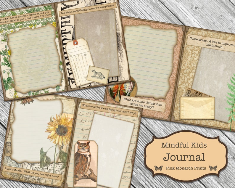 Mindfulness Journal for Kids, Junk Journal Kit , Homeschooling Journal ...