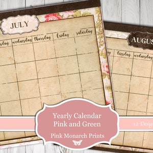 Custom, Junk Journal Calendar, Digital Planner, Junk Journaling Digital ...