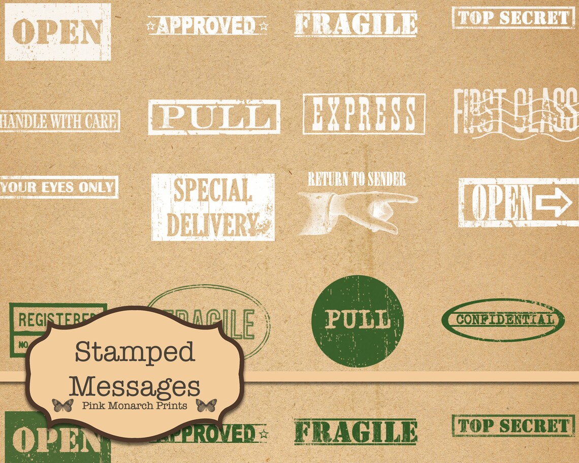 Stamped Messages, Junk Journaling Kit, Junk Journaling Ephemera ...