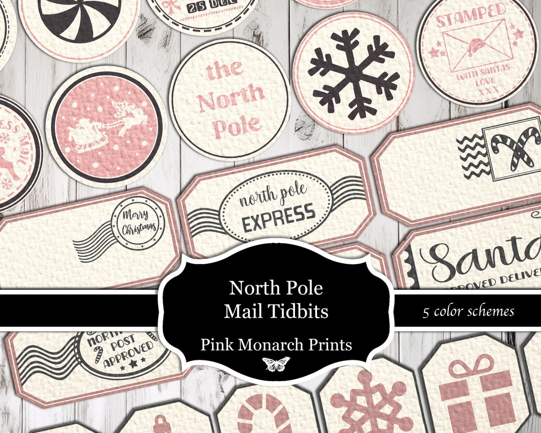 North Pole Mail Tidbits, 5 Varieties, Digital Junk Journal, Printable ...