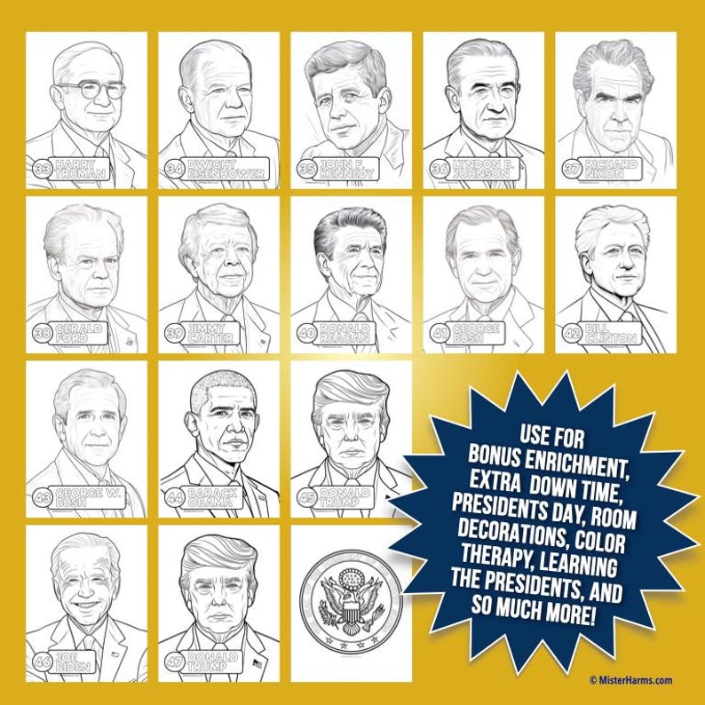 Presidents Day Coloring Pages / History for Kids / Crafts for Kids ...