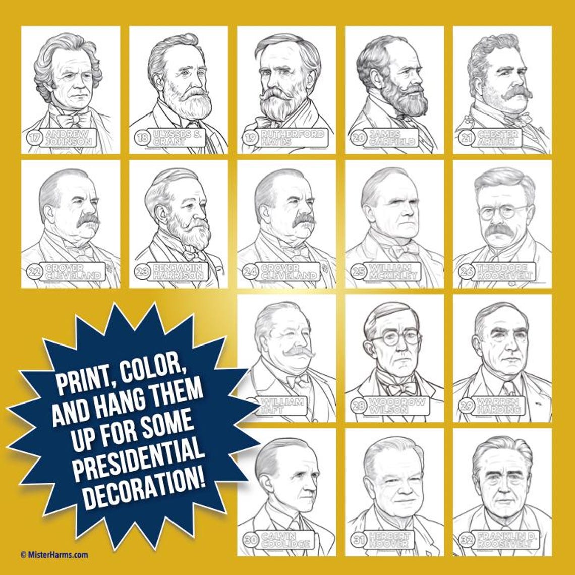 Presidents Day Coloring Pages / History for Kids / Crafts for Kids ...