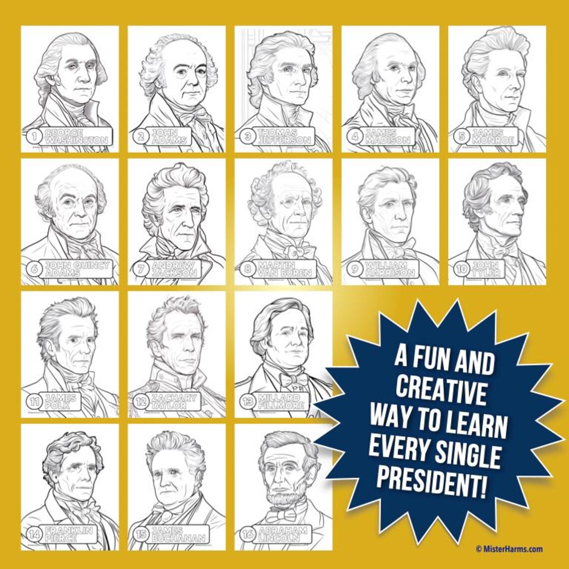 Presidents Day Coloring Pages / History for Kids / Crafts for Kids ...