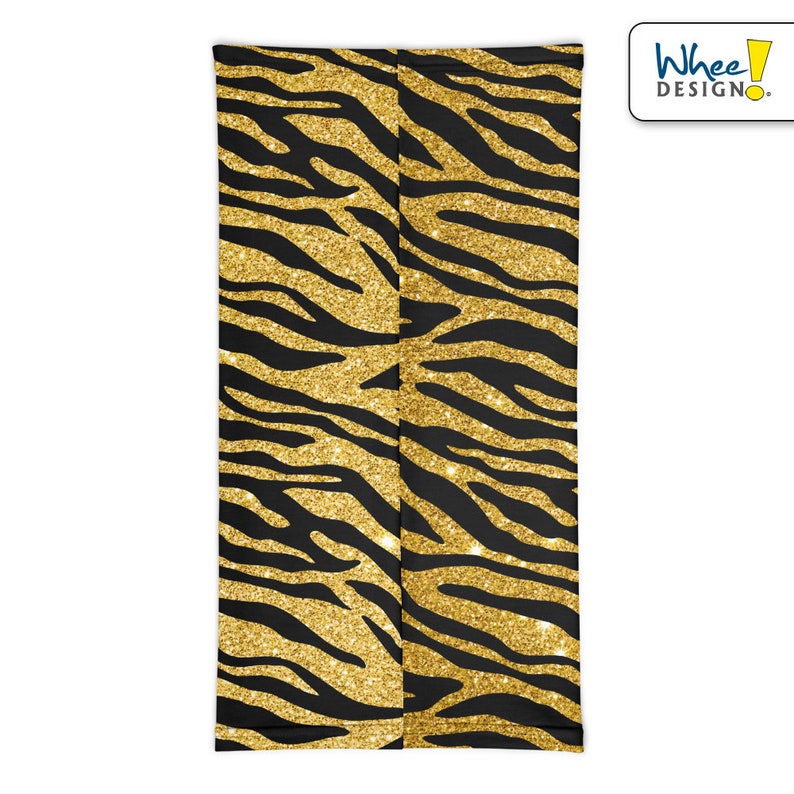 Faux Gold Glitter Tiger Print Neck Gaiter/mask - Etsy