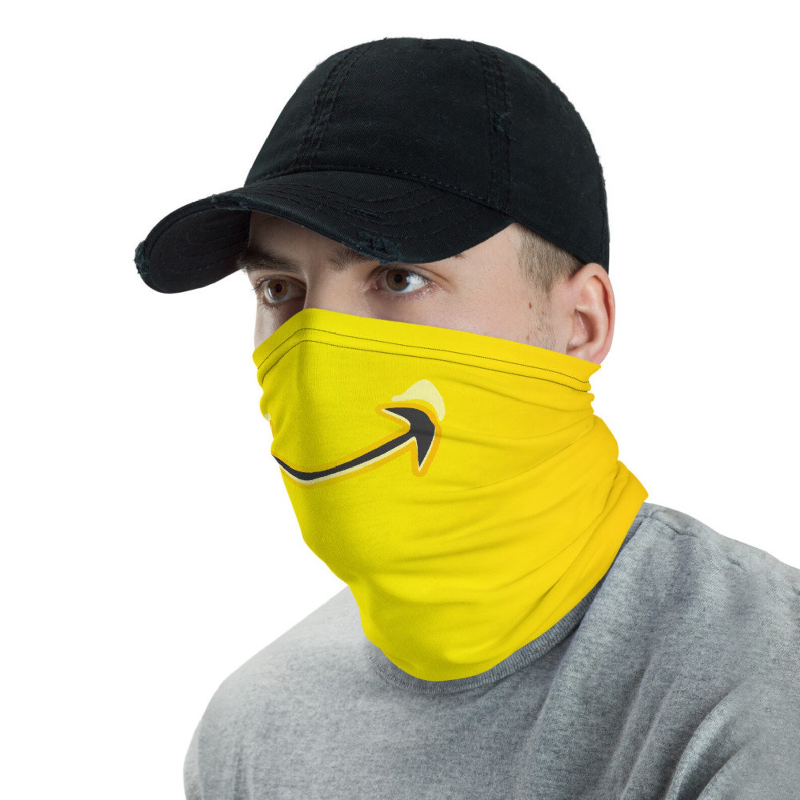 Cartoon Smirk Smile Emoji/emoticon/smiley Neck Gaiter/face Mask - Etsy