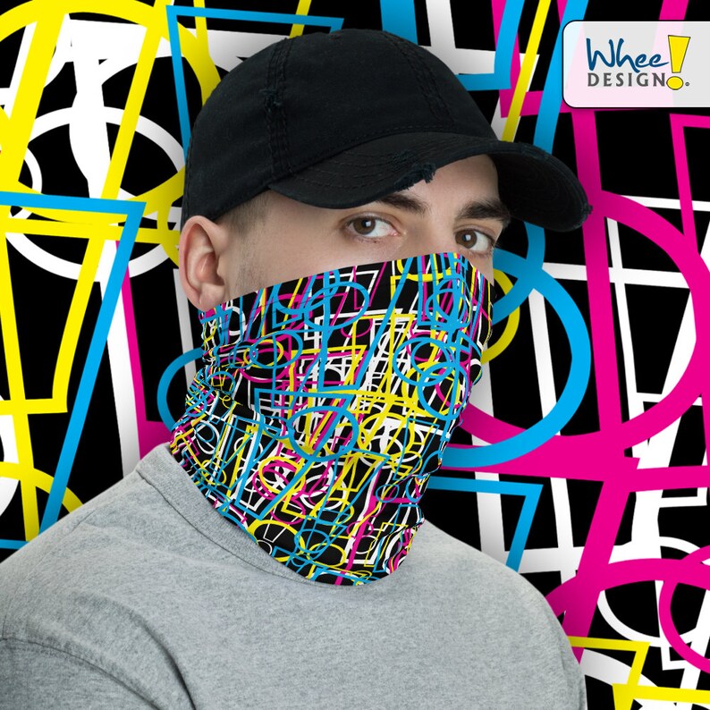CMYK Exclamation Point Splatter Pattern Neck Gaiter/face Mask - Etsy