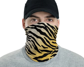 Faux Gold Glitter Tiger Print Neck Gaiter/mask | Etsy