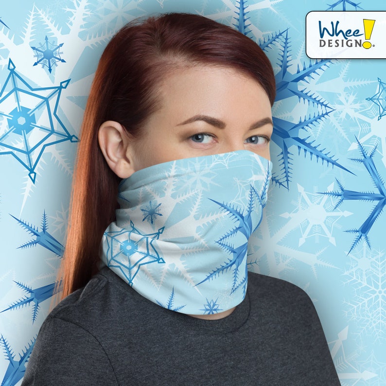 Winter Blue Icy Snow Neck Gaiter/face Mask | Etsy