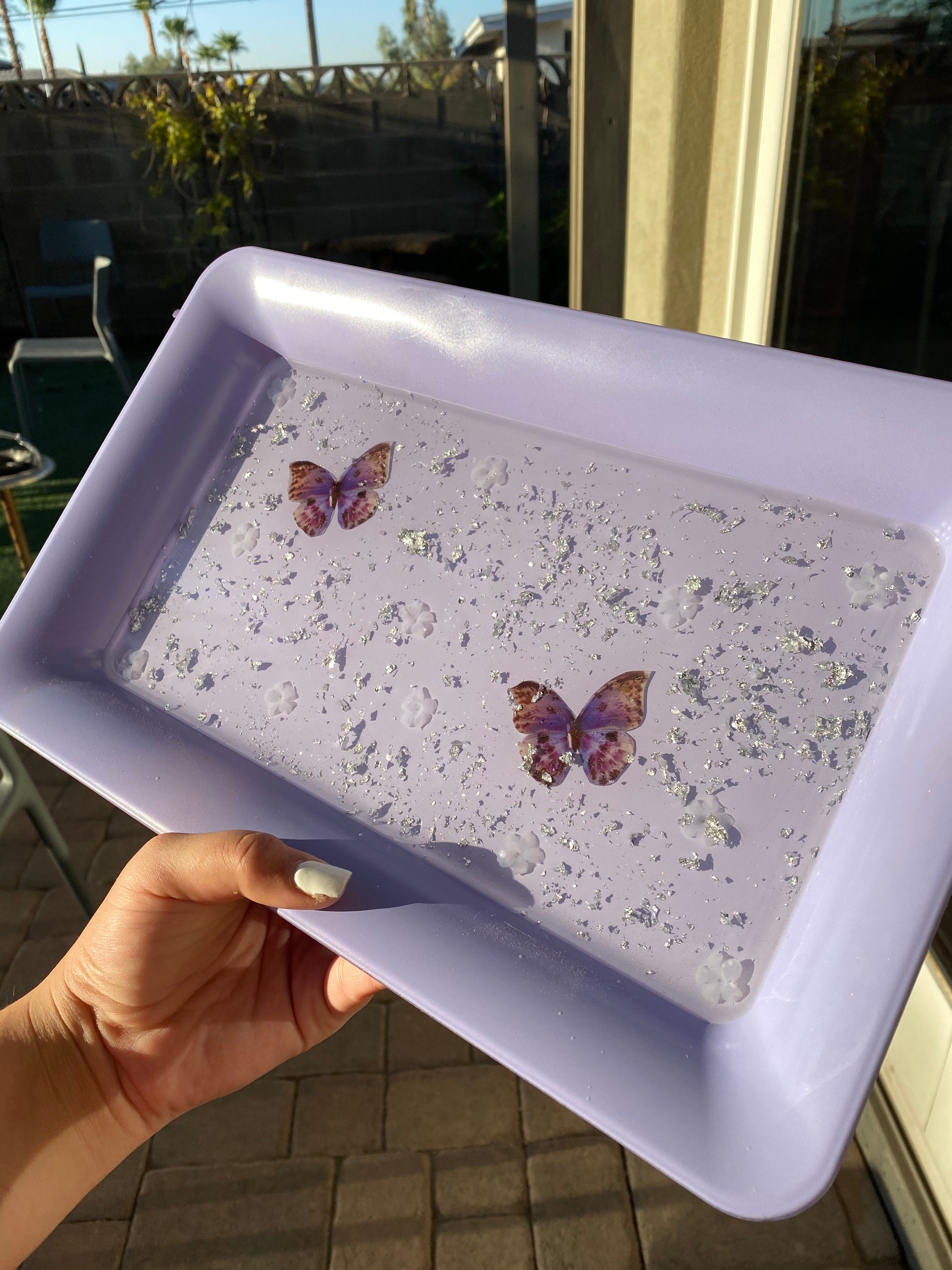 large resin rolling tray butterfly tray Large resin tray butterfly ...