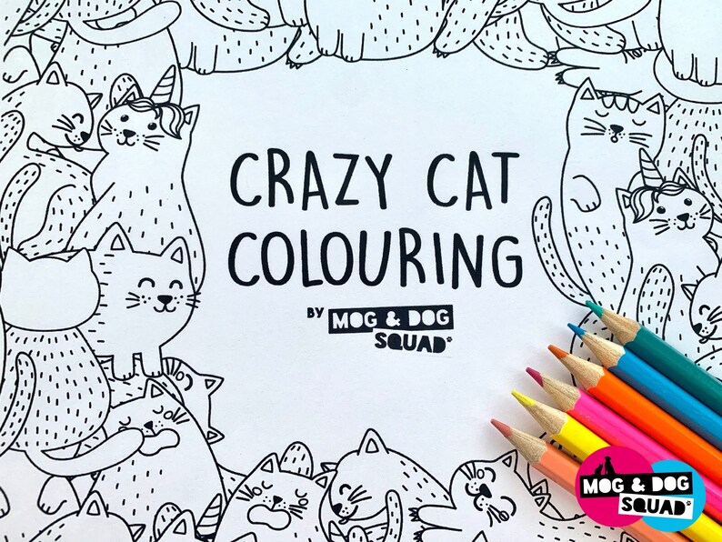 Crazy Cat Colouring Pages - 15 Pages - Printable PDF - Etsy UK