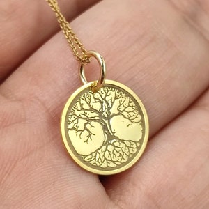 Tree of Life Solid Gold 14k,dainty Tree of Life,necklace for Gift ...