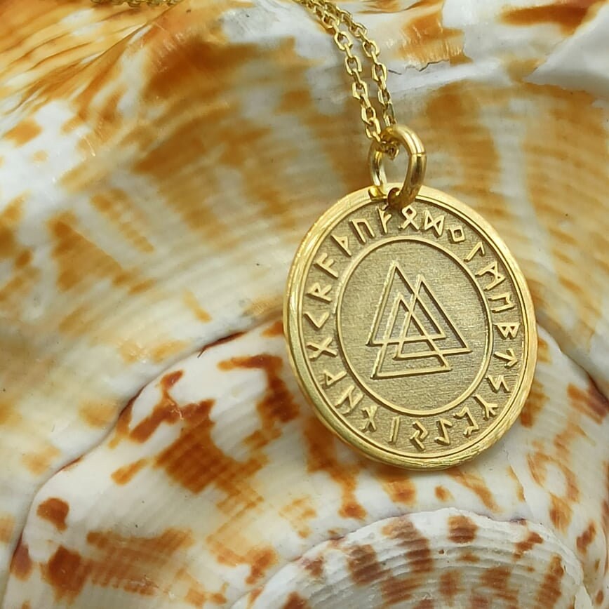 Viking Valknut Solid Gold 14k Vikings Symbols Personalized | Etsy