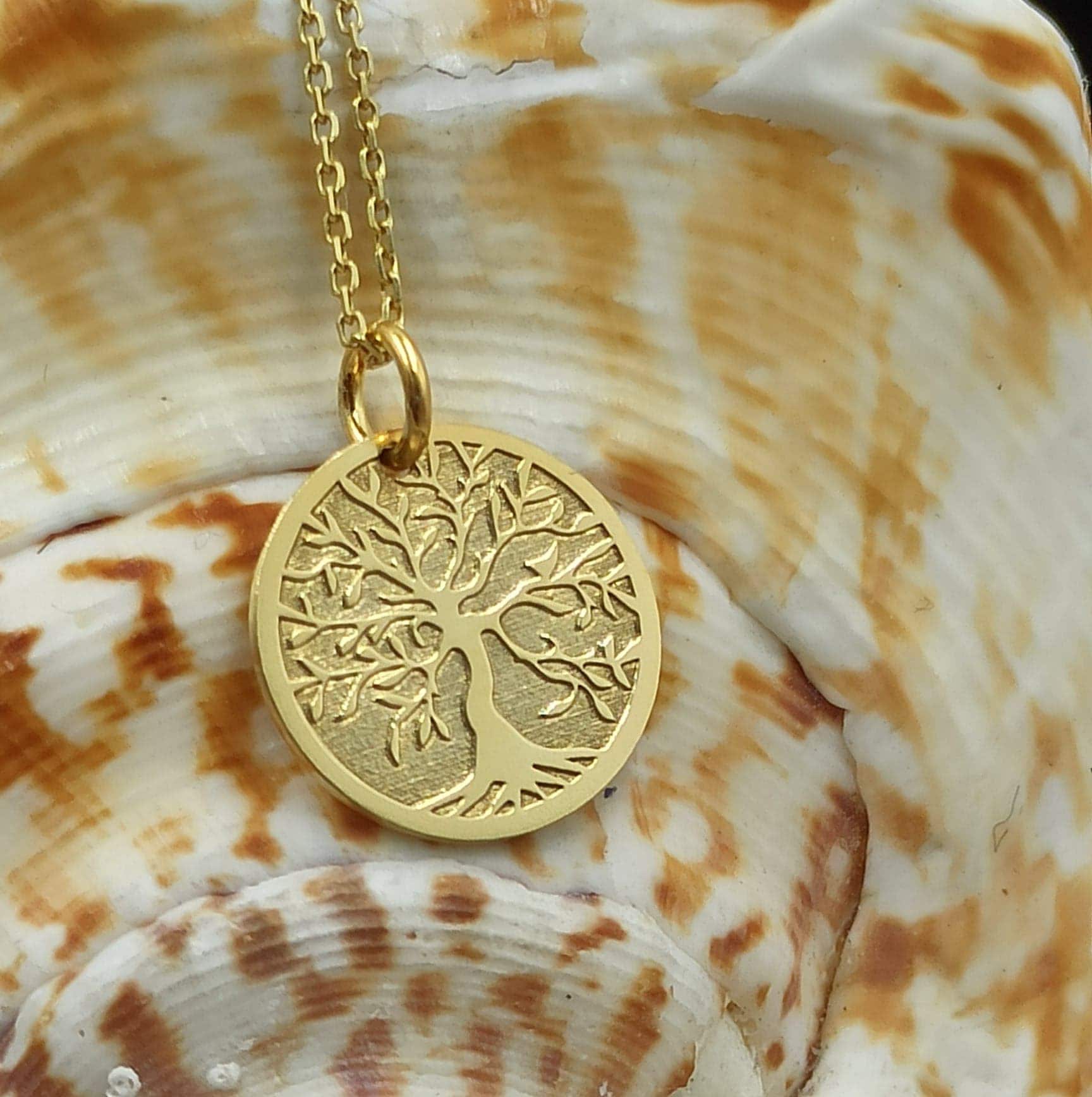 Tree of life solid gold 14kdainty tree of Lifenecklace for | Etsy