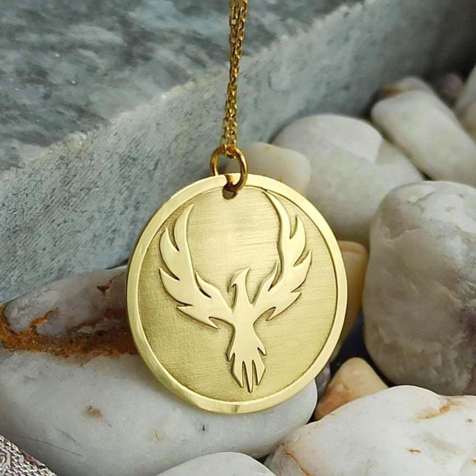 Solid Gold 14k Phoenix Bird Necklace Personalized Phoenix | Etsy