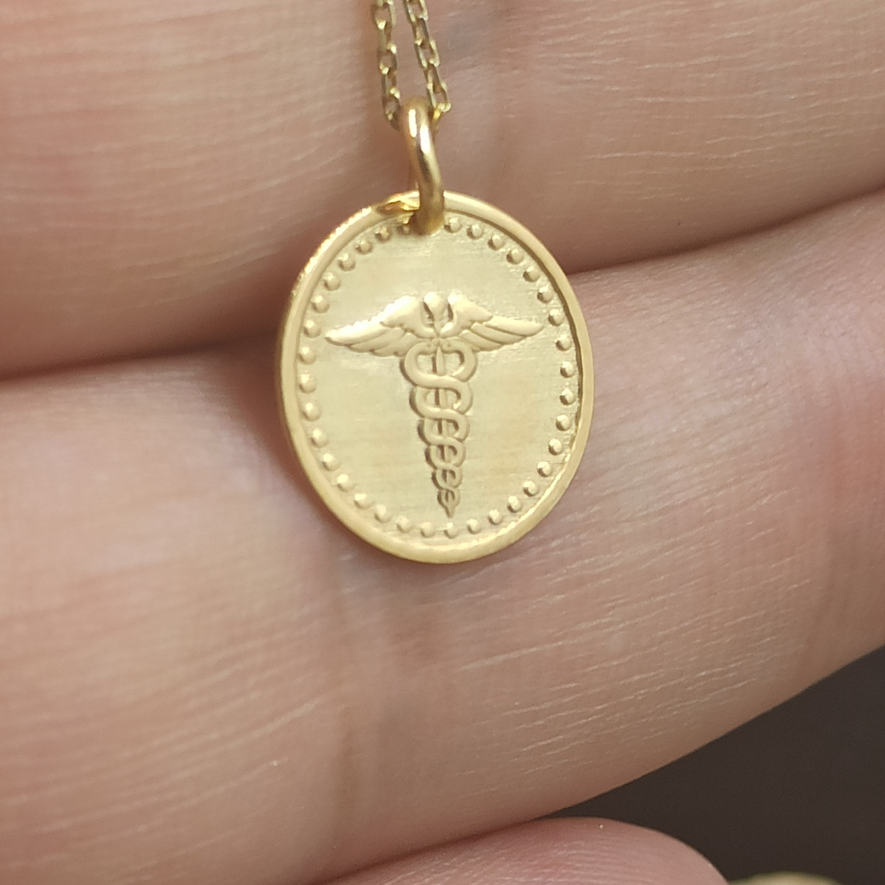 Solid Gold 14k Medical Necklace, Pesronalized Pendant,symbol of ...
