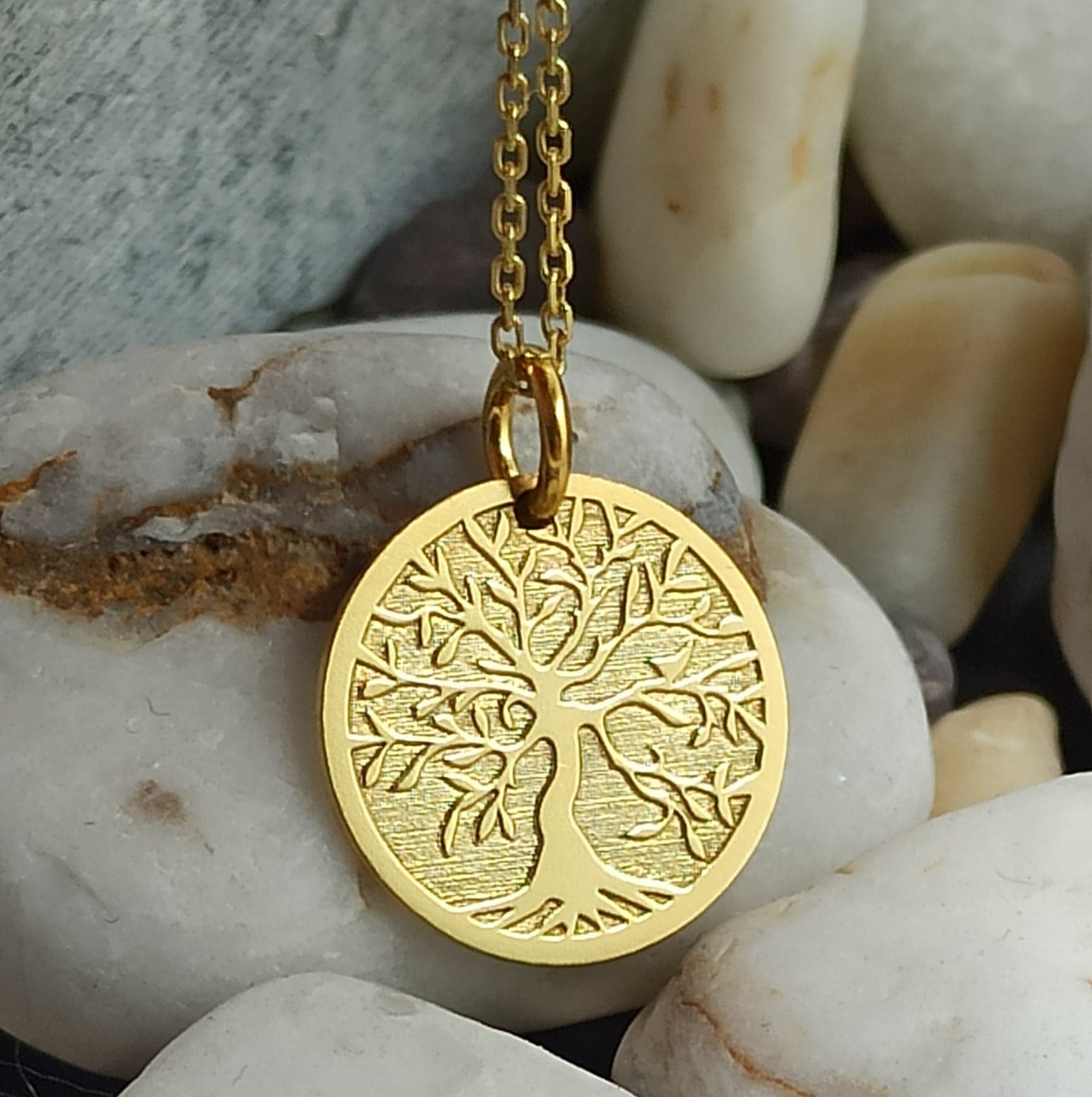 Tree of life solid gold 14kdainty tree of Lifenecklace for | Etsy