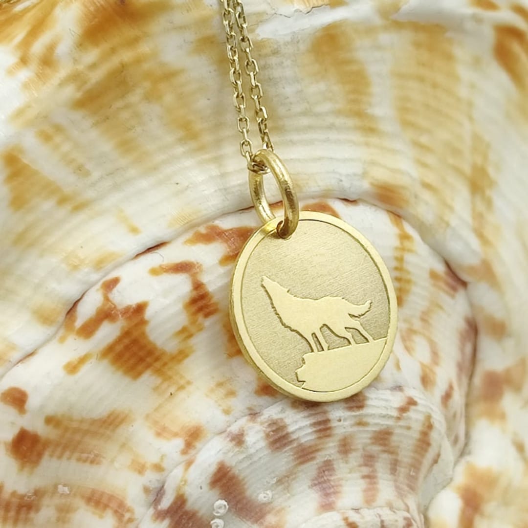 Wolf Necklace,dainty Gold Necklace 14k,dainty Wolf Necklace, Night ...