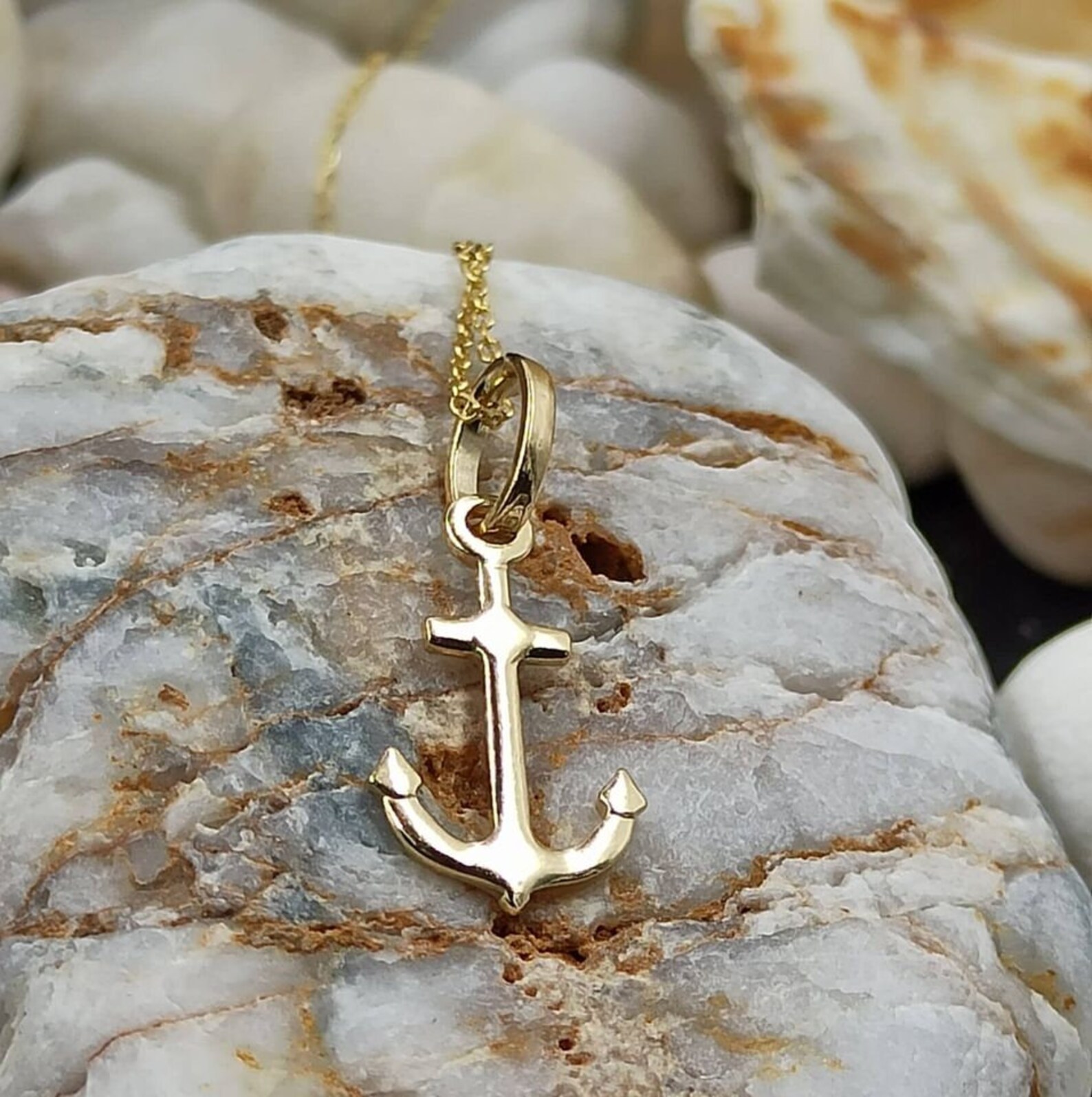 Anchor Necklace Solid Gold 14k,dainty Anchor,gift for Best Friend ...