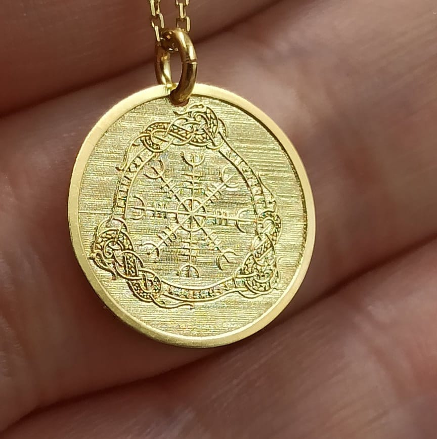 Aegishjalmur Viking Solid Gold 14k Vikings Symbols Symbols - Etsy Canada