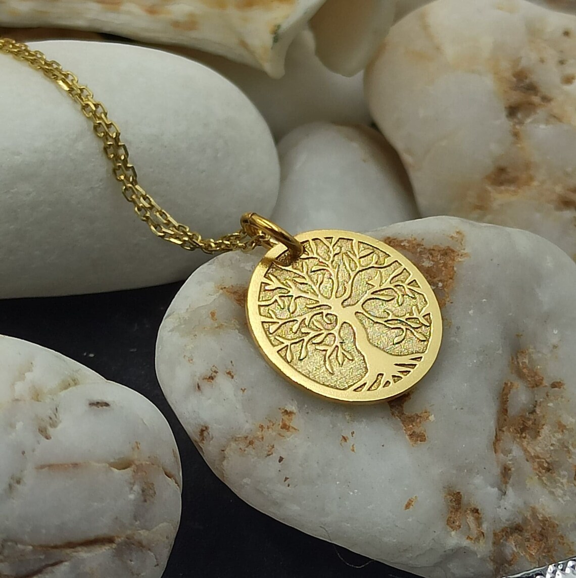 Tree of life solid gold 14kdainty tree of Lifenecklace for | Etsy