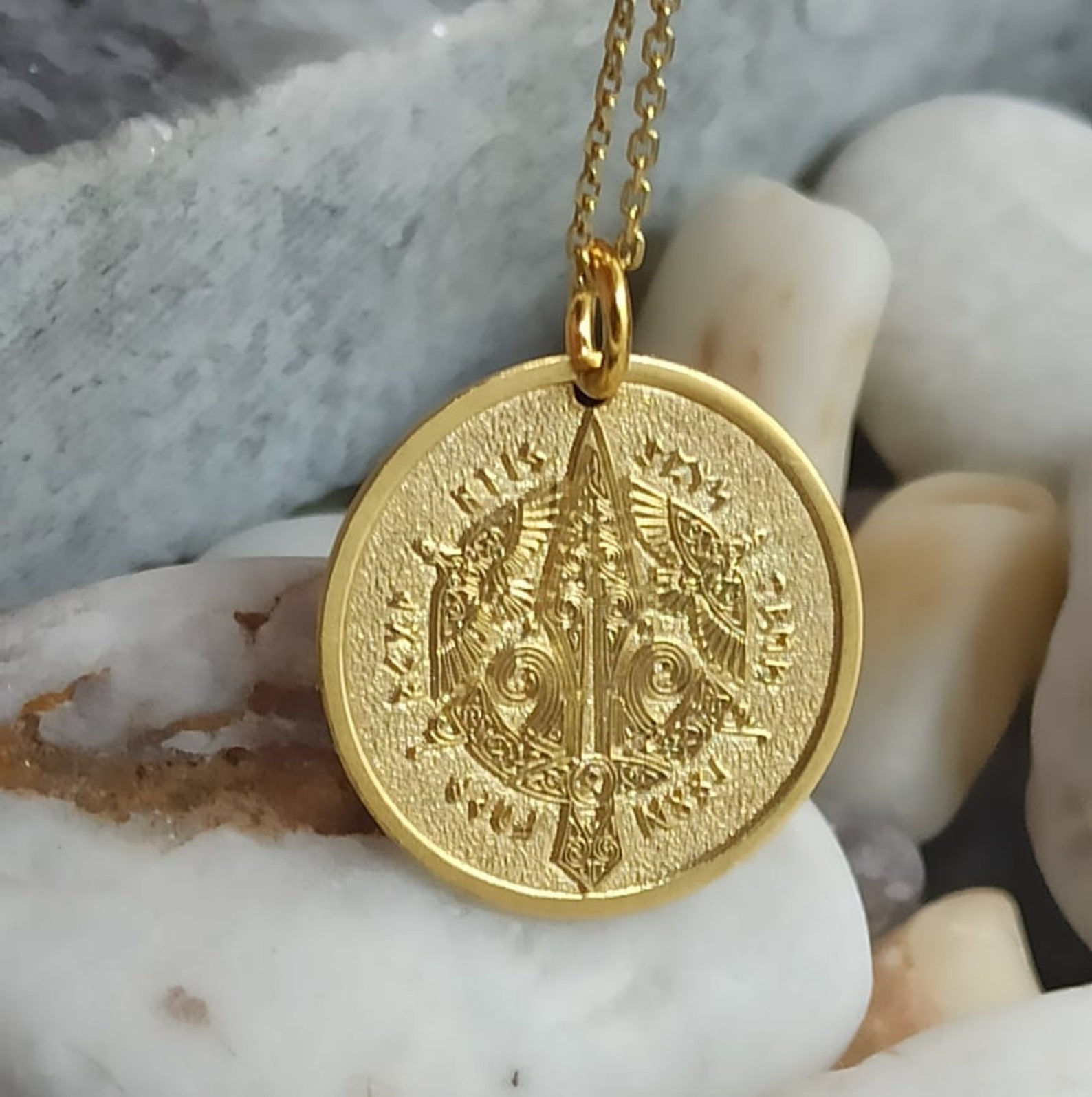 Gungnir Solid Gold 14k Gungnir Necklace Magical Spear of | Etsy