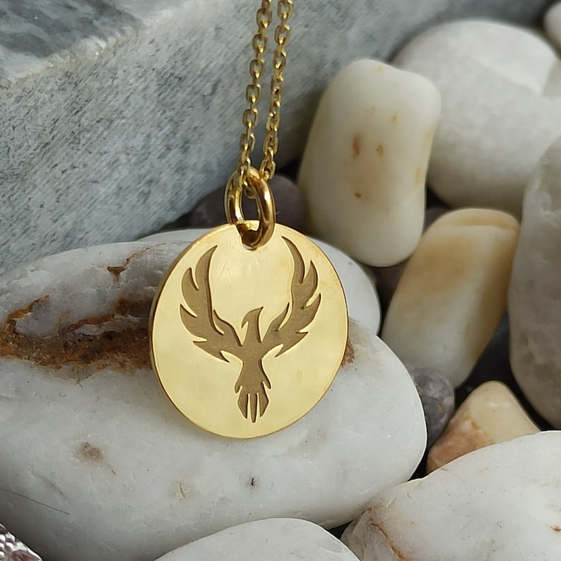 Phoenix Solid Gold 14k Necklace Personalized Phoenix Phoenix - Etsy