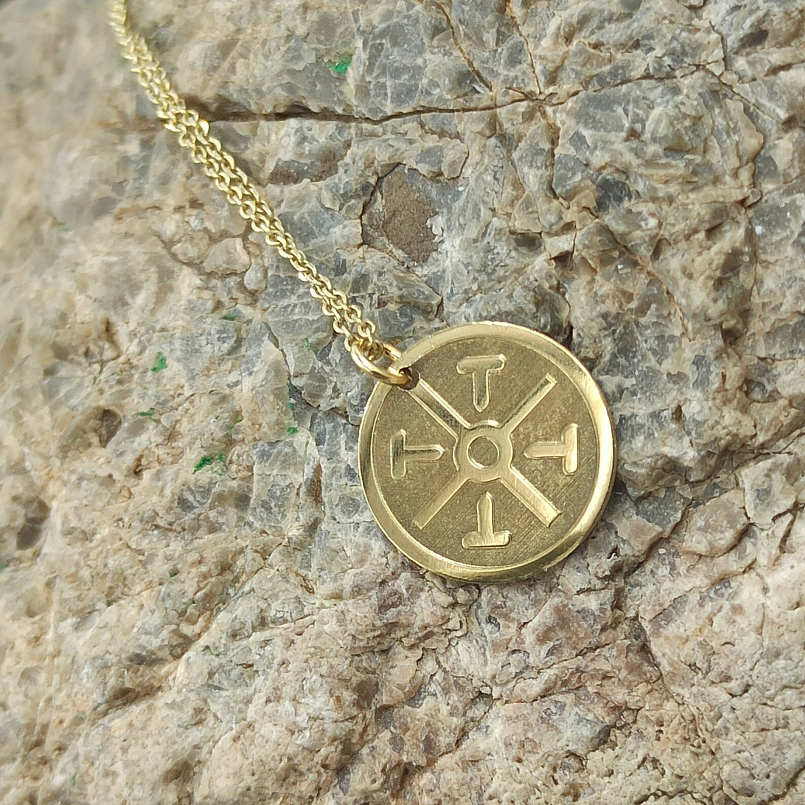 Coptic Cross Necklace Solid Gold 14kcross Necklacechristian | Etsy