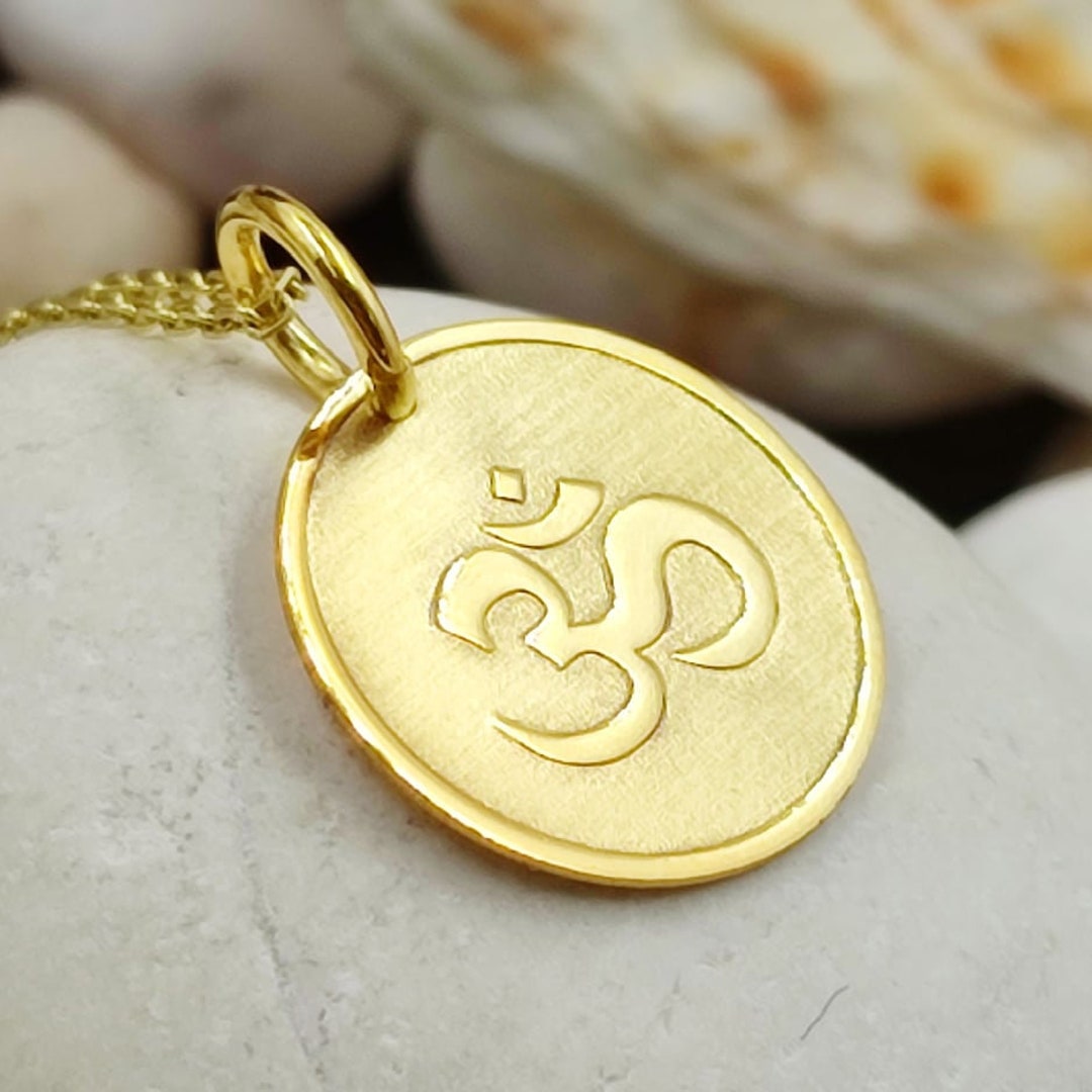 Om Symbol Solid Gold 14k, Om Necklace, Dainty Om Symbol,necklace for ...