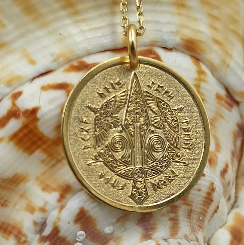 Gungnir Solid Gold 14k, Gungnir Necklace, Magical Spear of Odin ...