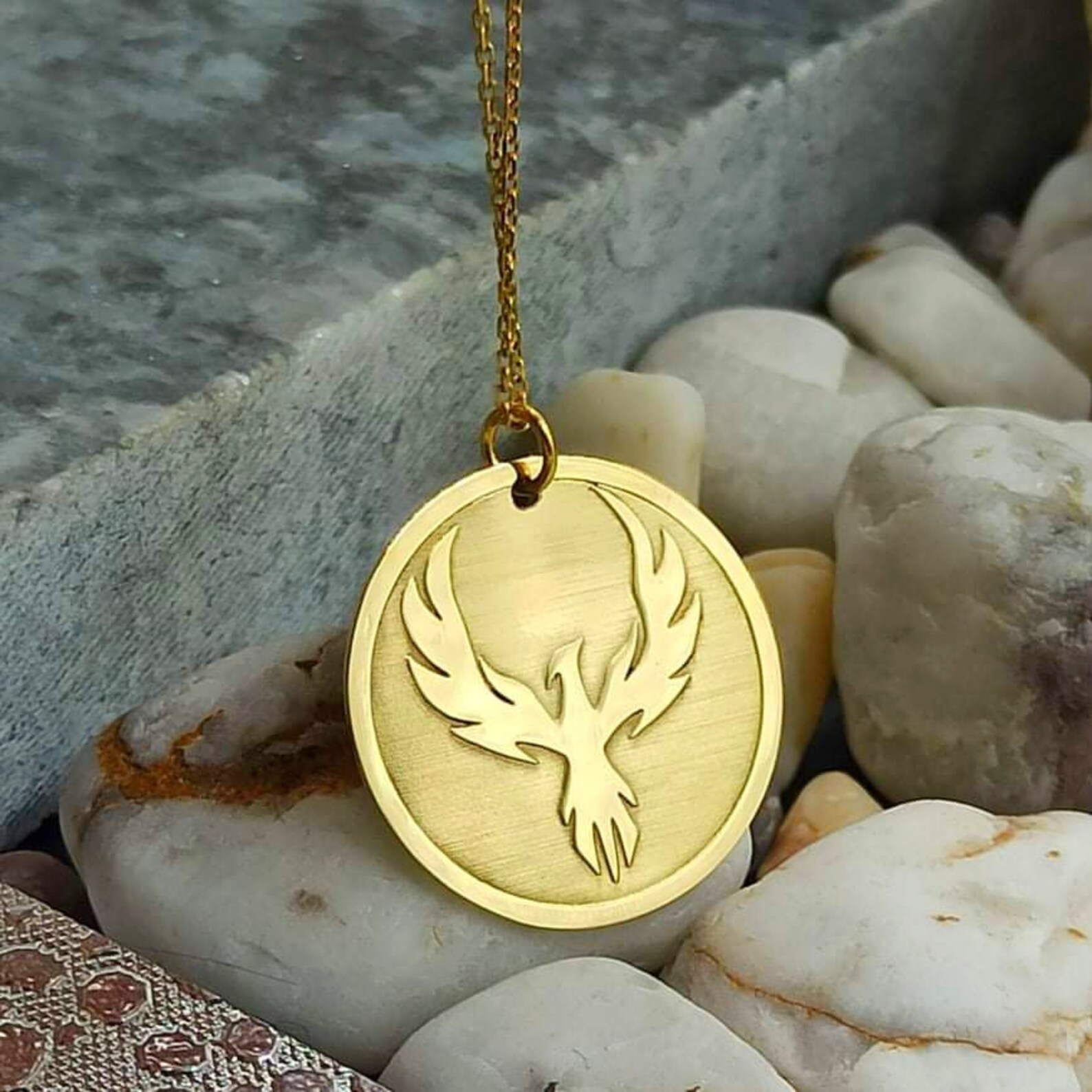 Solid Gold 14k Phoenix Bird Necklace Personalized Phoenix | Etsy