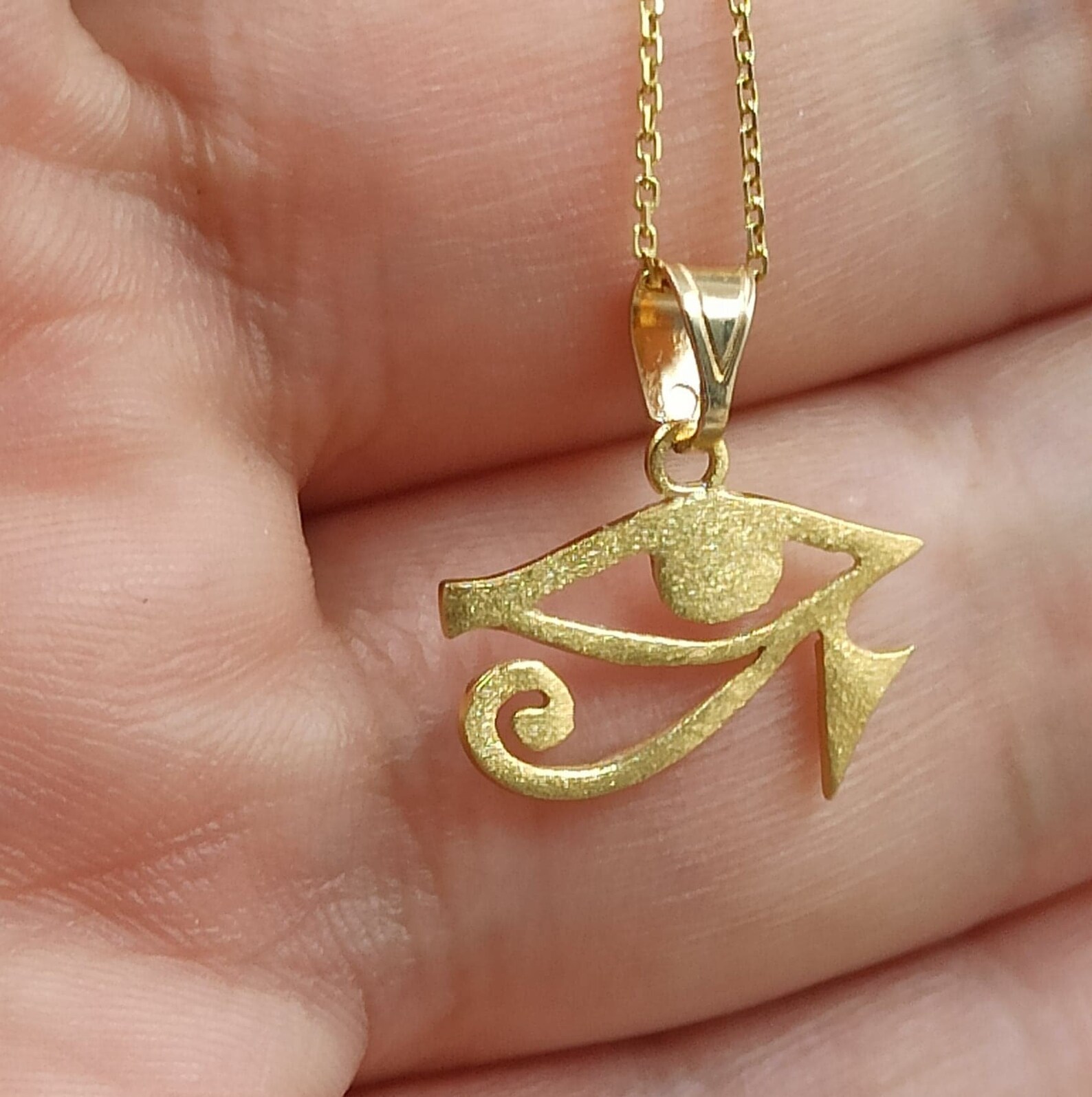 Eye of Ra Necklace Solid Gold 14k,egyptian Symbols Necklace,necklace ...
