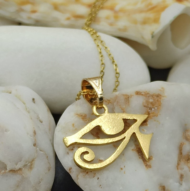 Eye of Ra Necklace Solid Gold 14k,egyptian Symbols Necklace,necklace ...