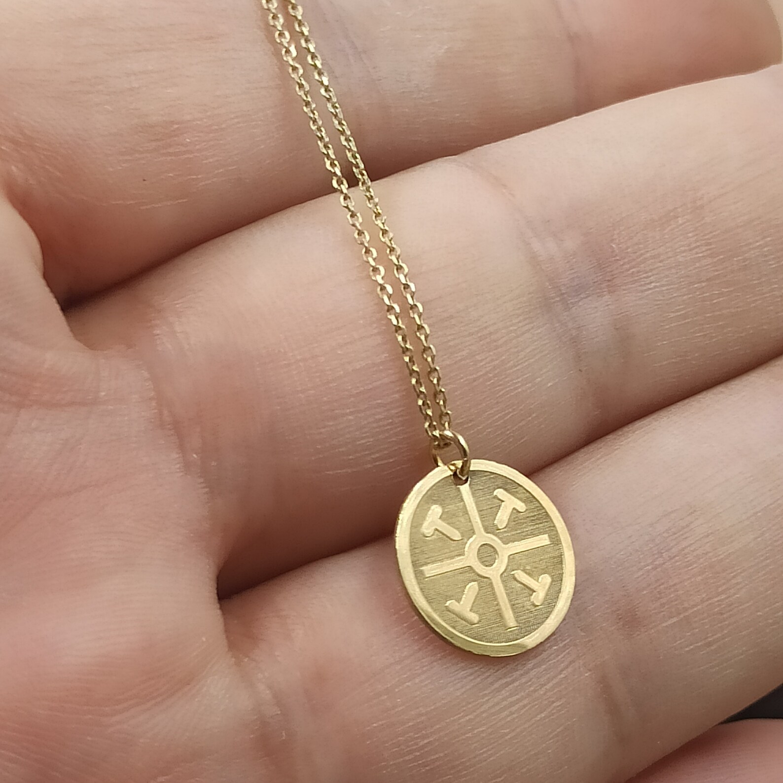 Coptic Cross Necklace Solid Gold 14kcross Necklacechristian | Etsy