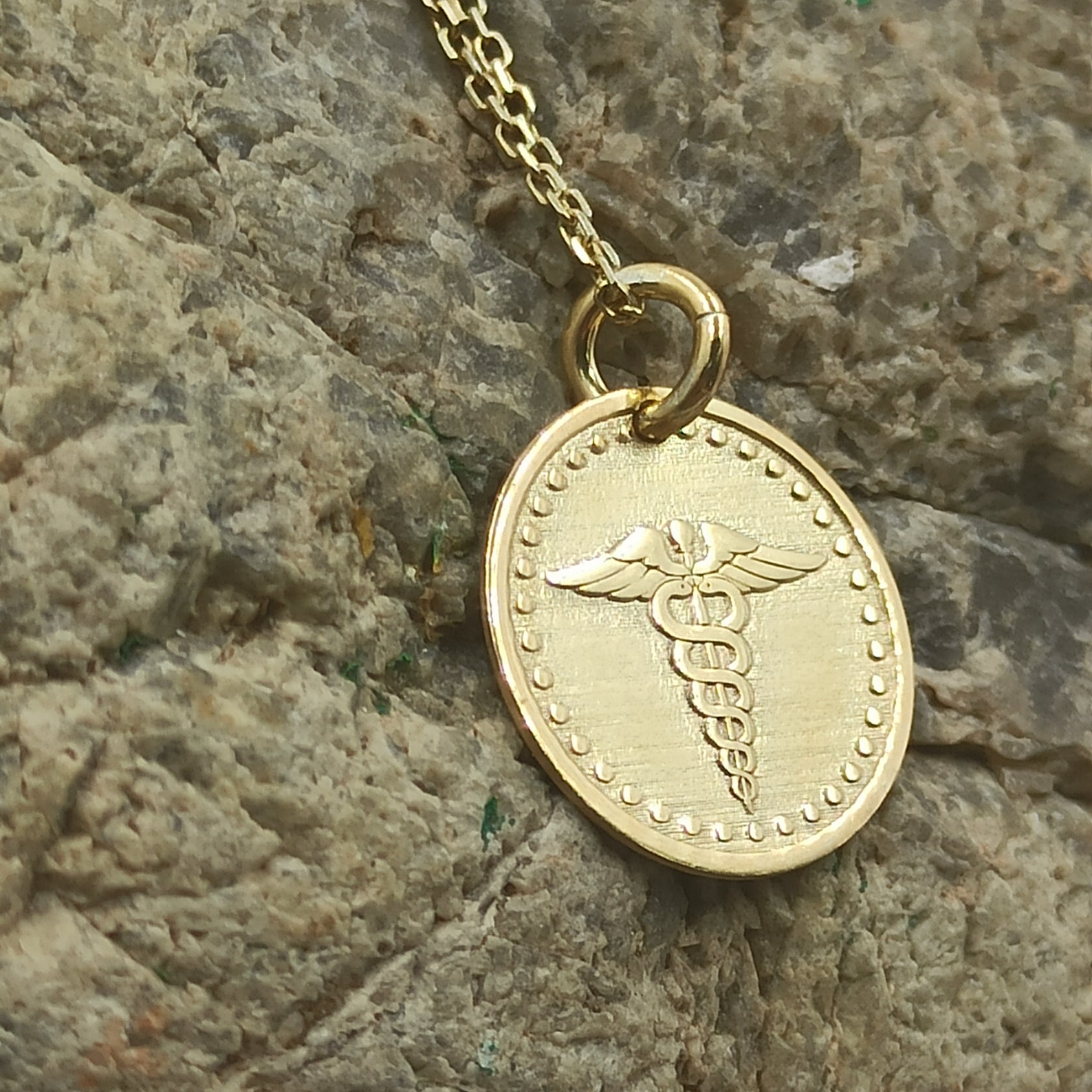 Solid Gold 14k Medical Necklace, Pesronalized Pendant,symbol of ...
