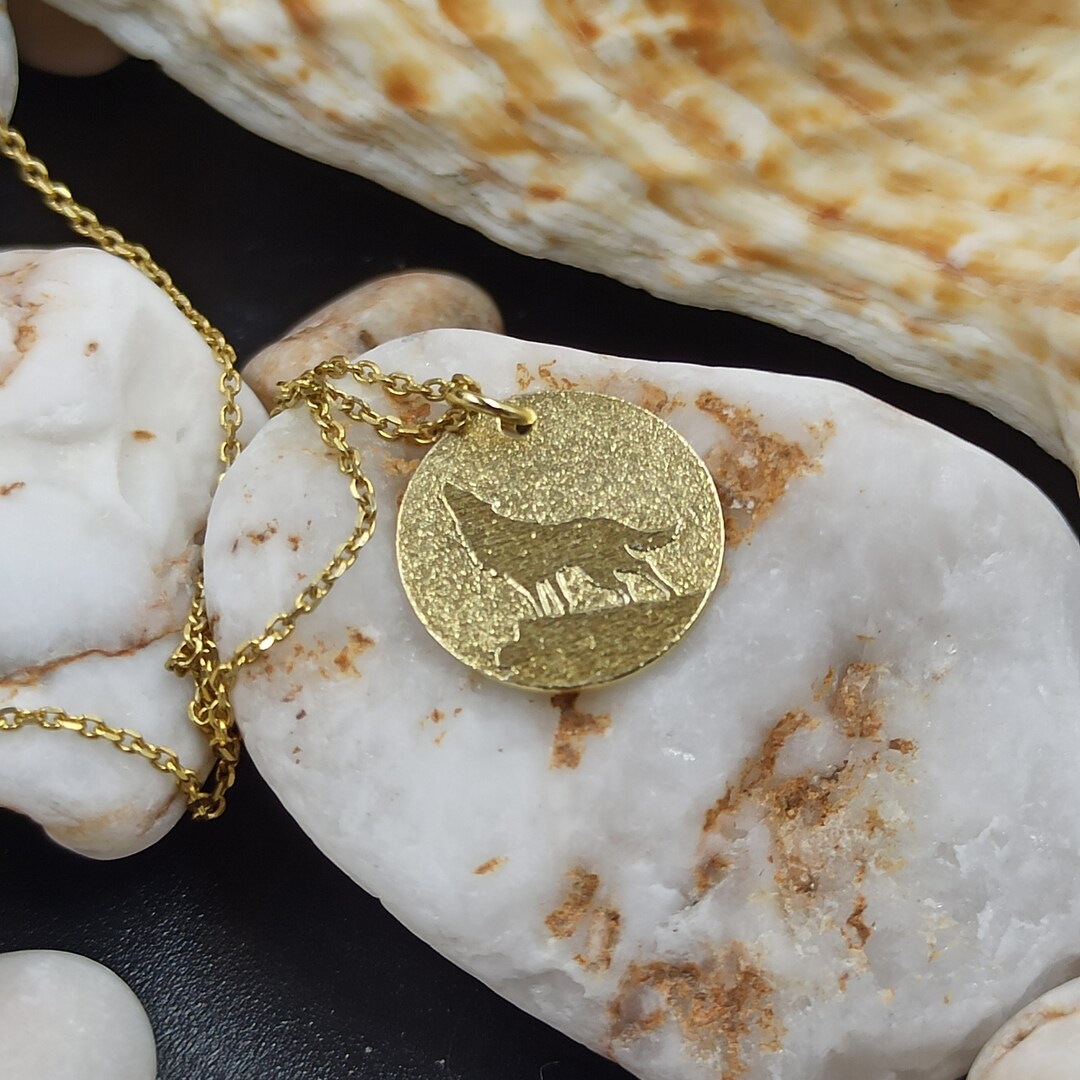 Dainty Wolf Necklace Solid Gold 14k, Wolf Necklace, Wolf Lover Necklace ...