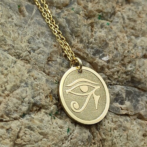 Eye of Ra Necklace Solid Gold 14kegyptian Symbols - Etsy