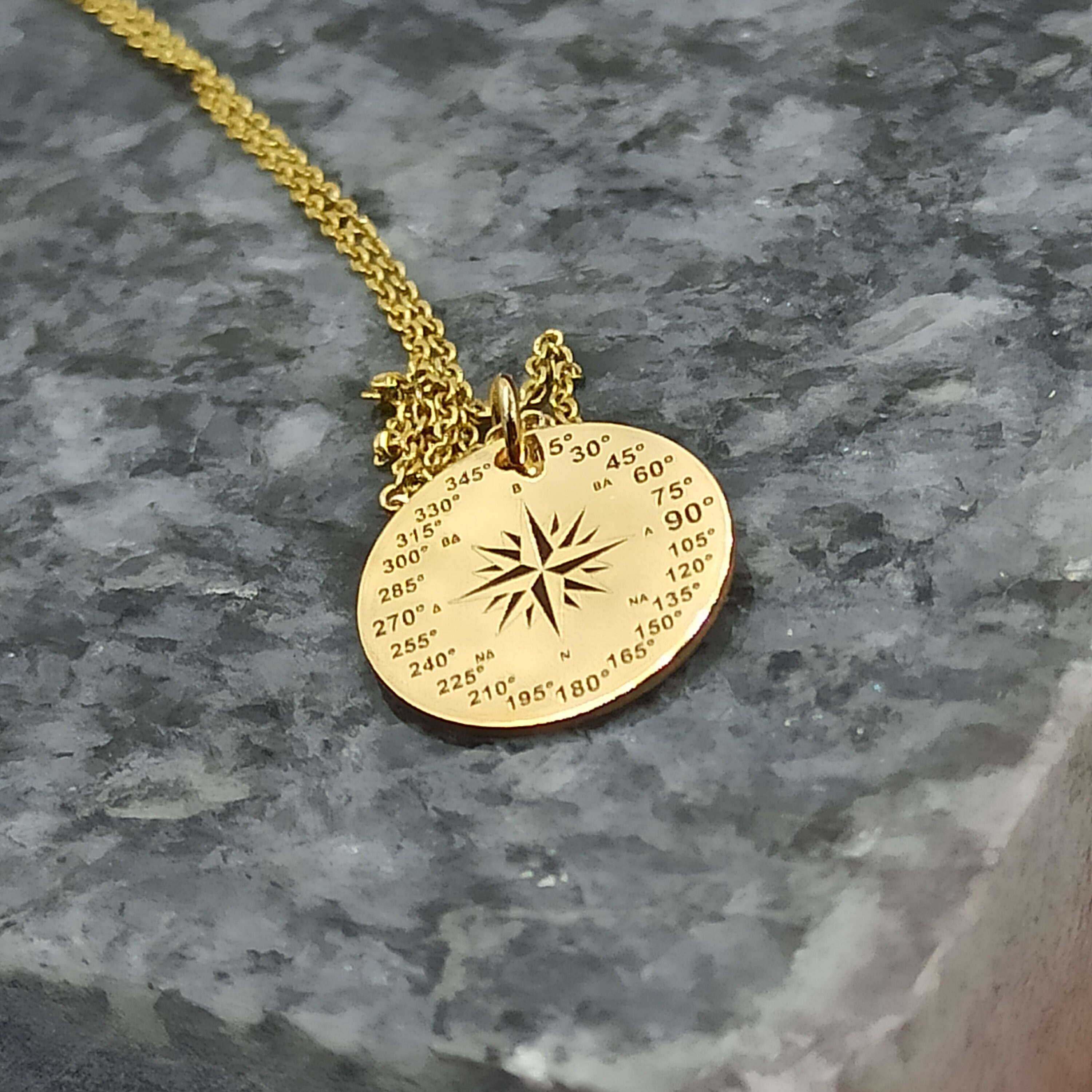 Dainty Compass Necklace Solid Gold 14kcompass Jewelrycompass | Etsy