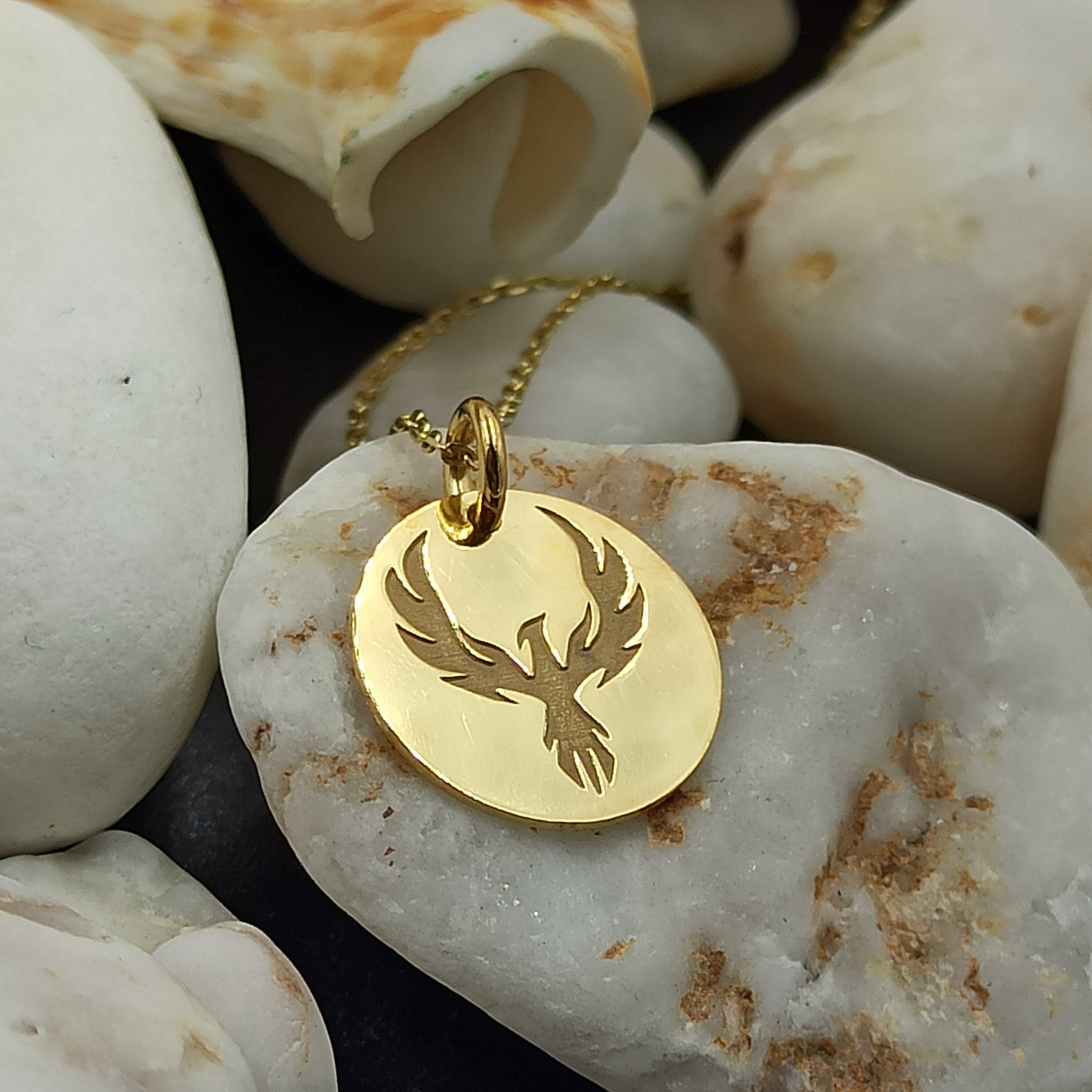 Phoenix Solid Gold 14k Necklace, Personalized Phoenix, Phoenix Jewelry ...