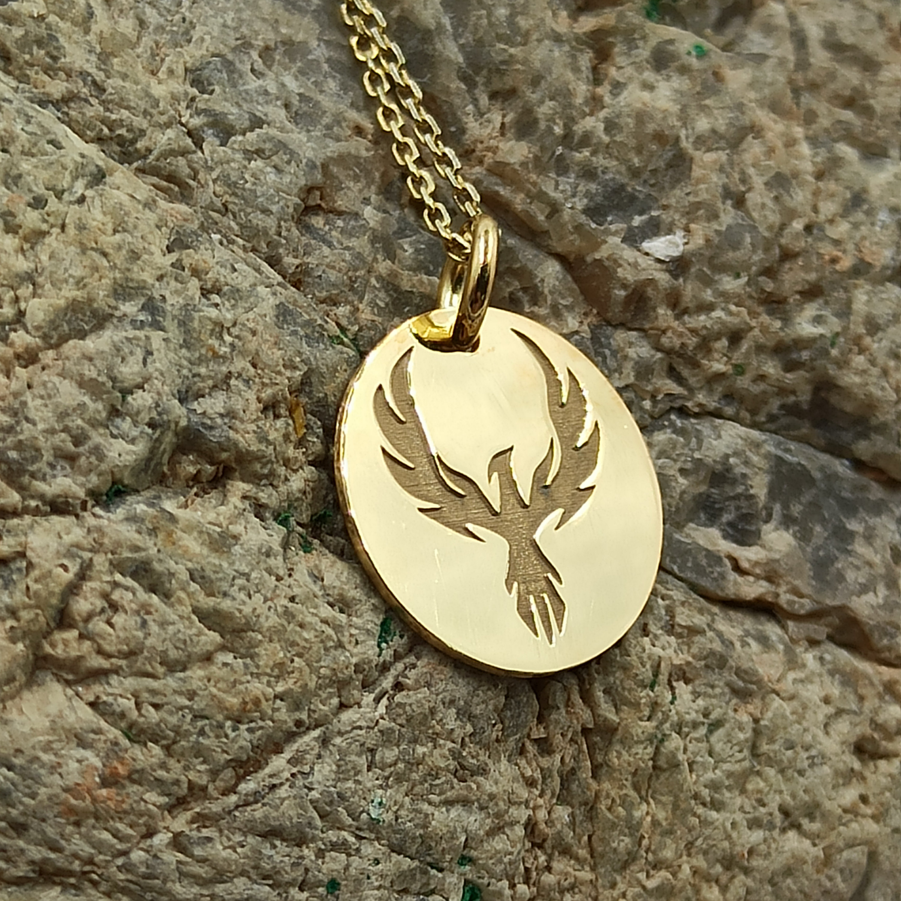 Phoenix Solid Gold 14k Necklace Personalized Phoenix Phoenix - Etsy