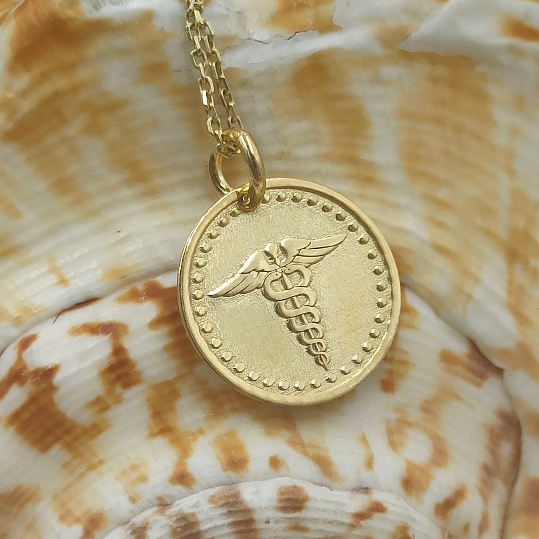 Solid Gold 14k Medical Necklace, Pesronalized Pendant,symbol of ...