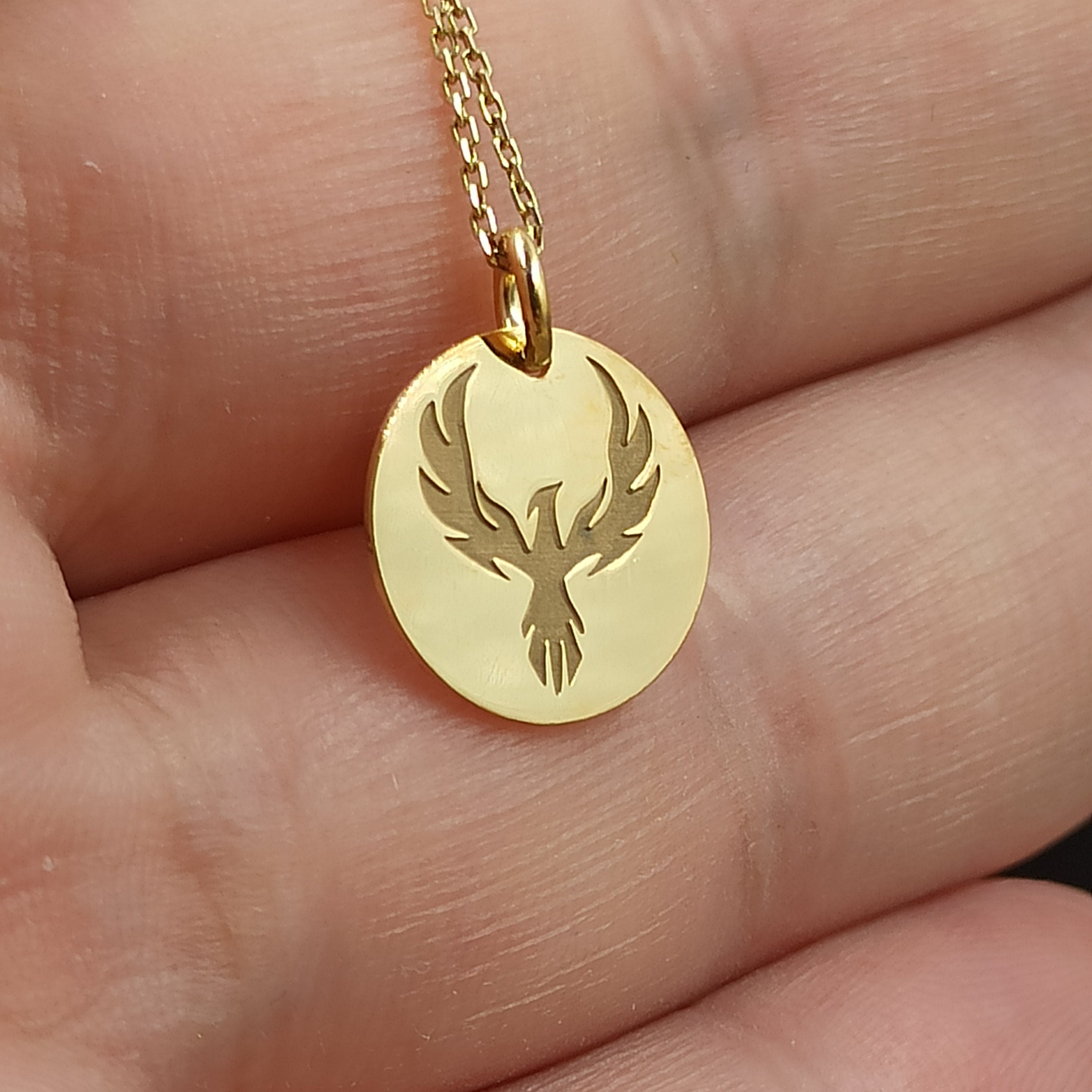 Phoenix Solid Gold 14k Necklace Personalized Phoenix Phoenix - Etsy