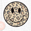 Digital PNG File Distressed Leopard Cheetah Print Smiley Face, Retro ...