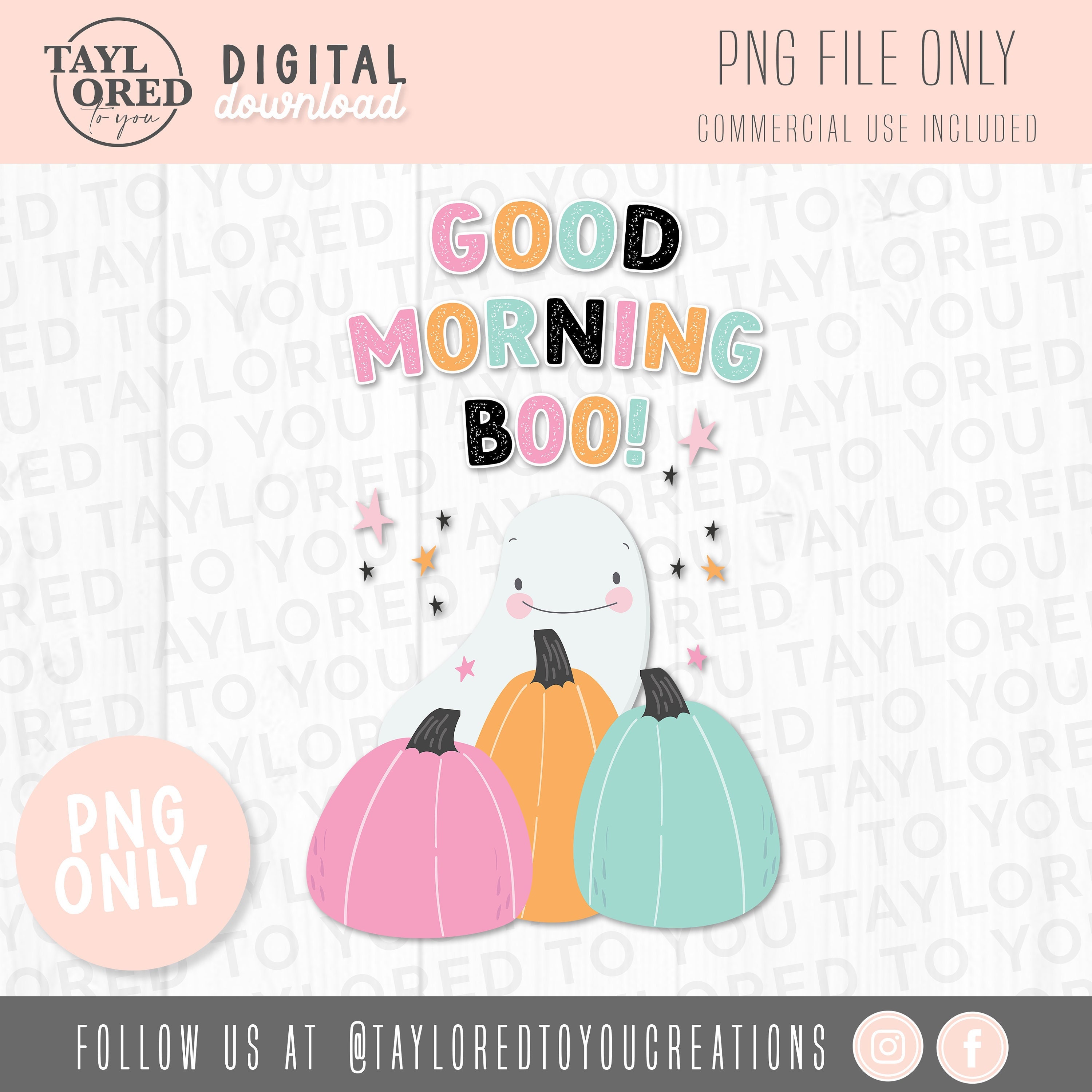 Good Morning Boo Halloween PNG - Halloween Sublimation Design Download ...