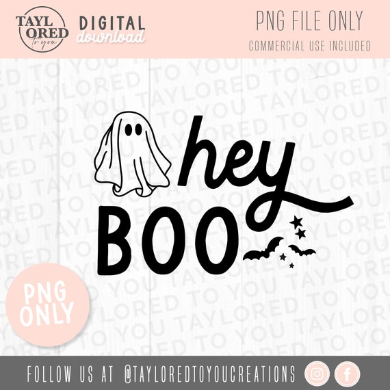 Hey Boo Halloween PNG Halloween Sublimation Design Download - Etsy
