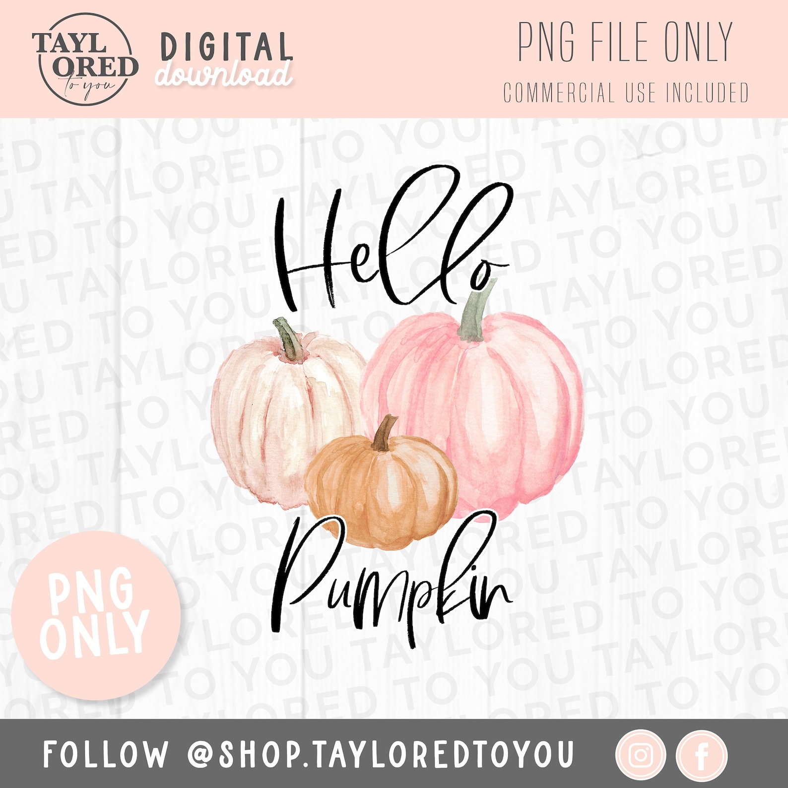 Hello Pumpkin PNG, Halloween Fall PNG, Pink Pumpkin Sublimation Design ...