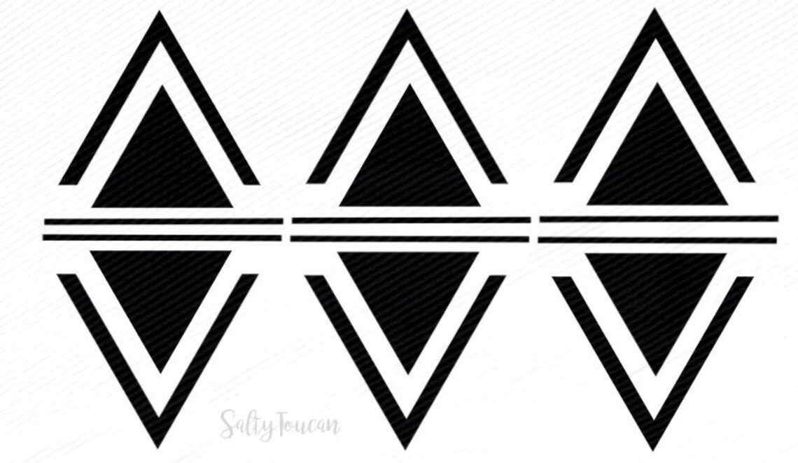 Three Triangle pattern Horizontal Cut file PNG JPG Digital | Etsy