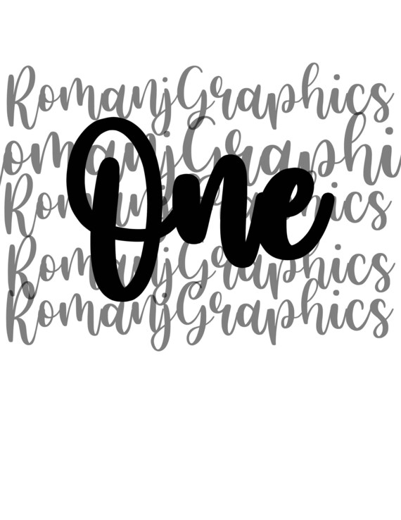 One PNG One Cake Topper PNG Cricut Silhouette One | Etsy