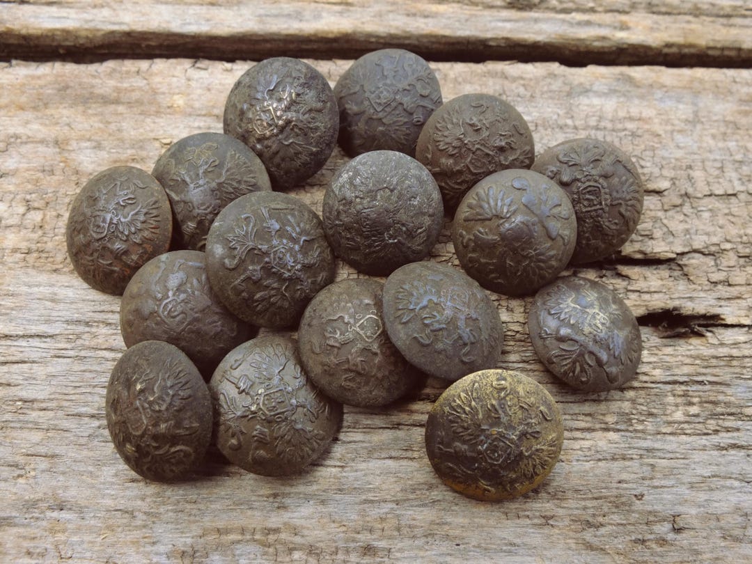 Set of 16 WWI Military Uniform Buttons, Imperial Russian Army Buttons ...