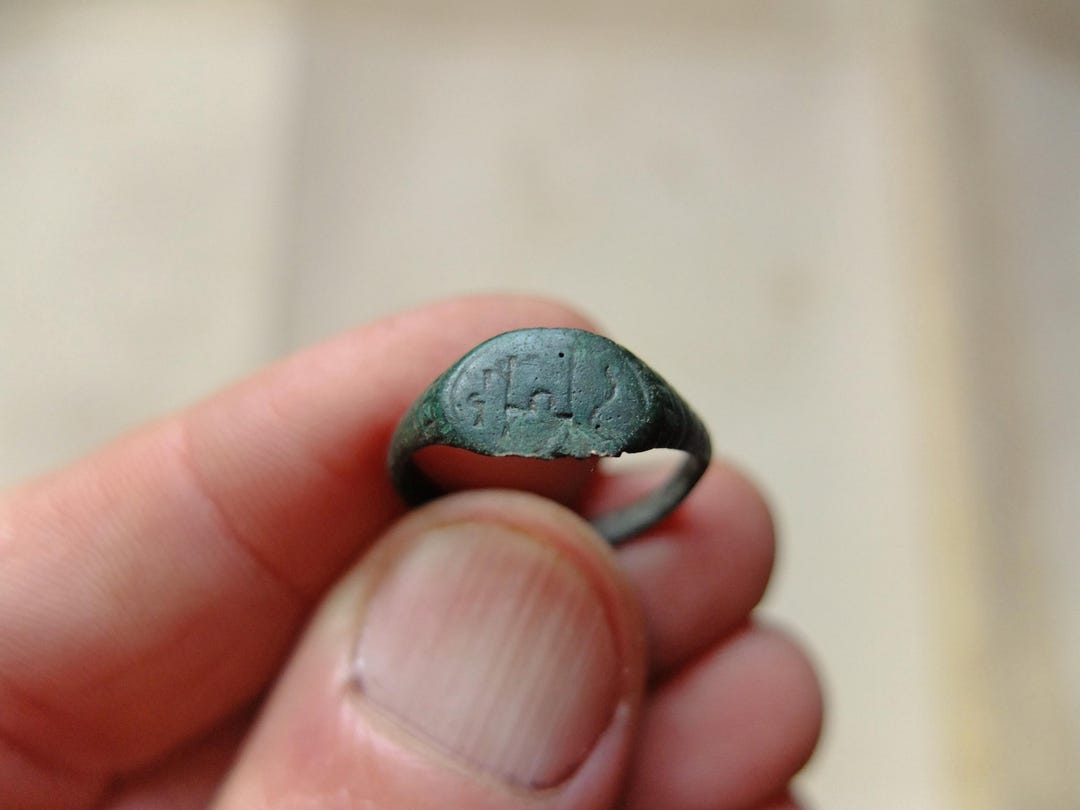 Authentic Medieval Christogram Ring, XI-XII Cc. Bronze Finger Ring, US ...