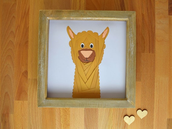 Alpaca Paper Crafted Art a Cute Design That Will Brighten | Etsy